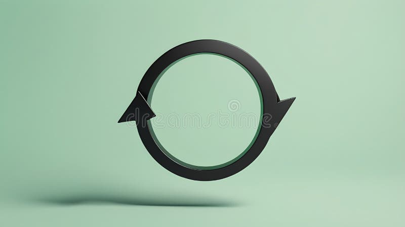 Circular Arrow Black Symbol Rotation Process Flow Stock Illustration ...