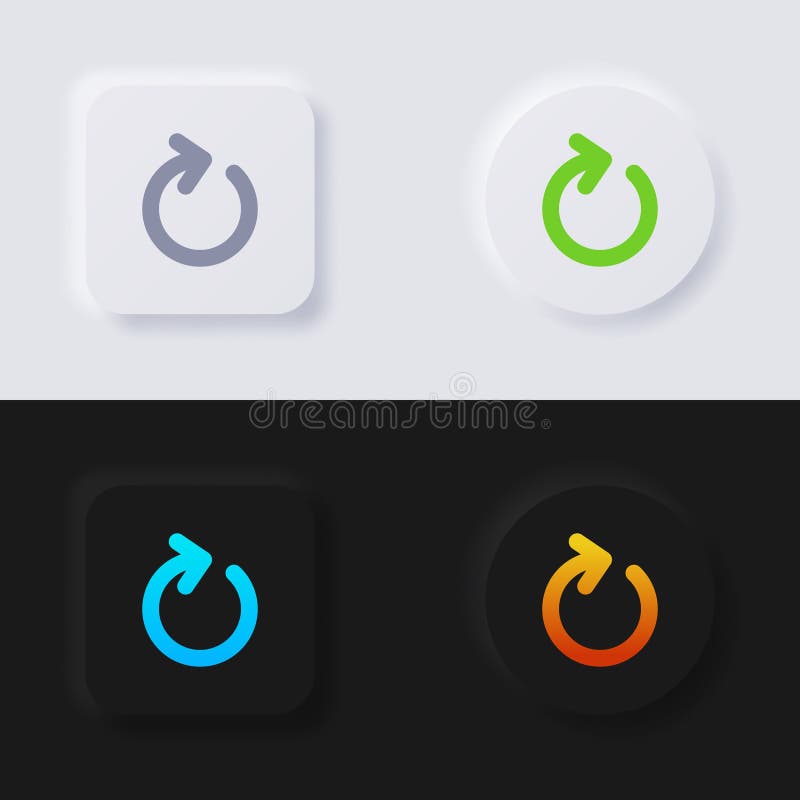Circular Arrow Button Icon, Reload Button Icon Set, Multicolor ...