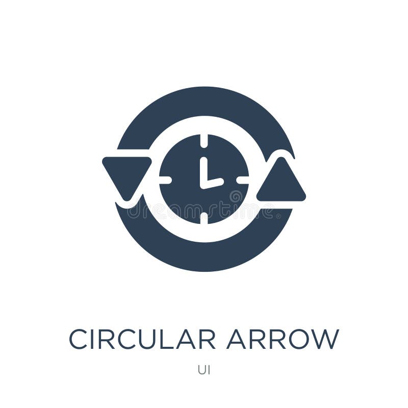Circular Arrow Clock Icon in Trendy Design Style. Circular Arrow Clock ...