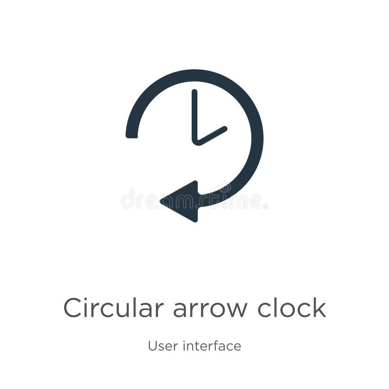 Circular Arrow Clock Icon Vector. Trendy Flat Circular Arrow Clock Icon ...