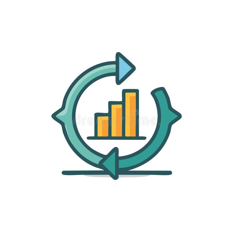 Circular Arrow Diagram Displaying Growth Increase Process Chart ...