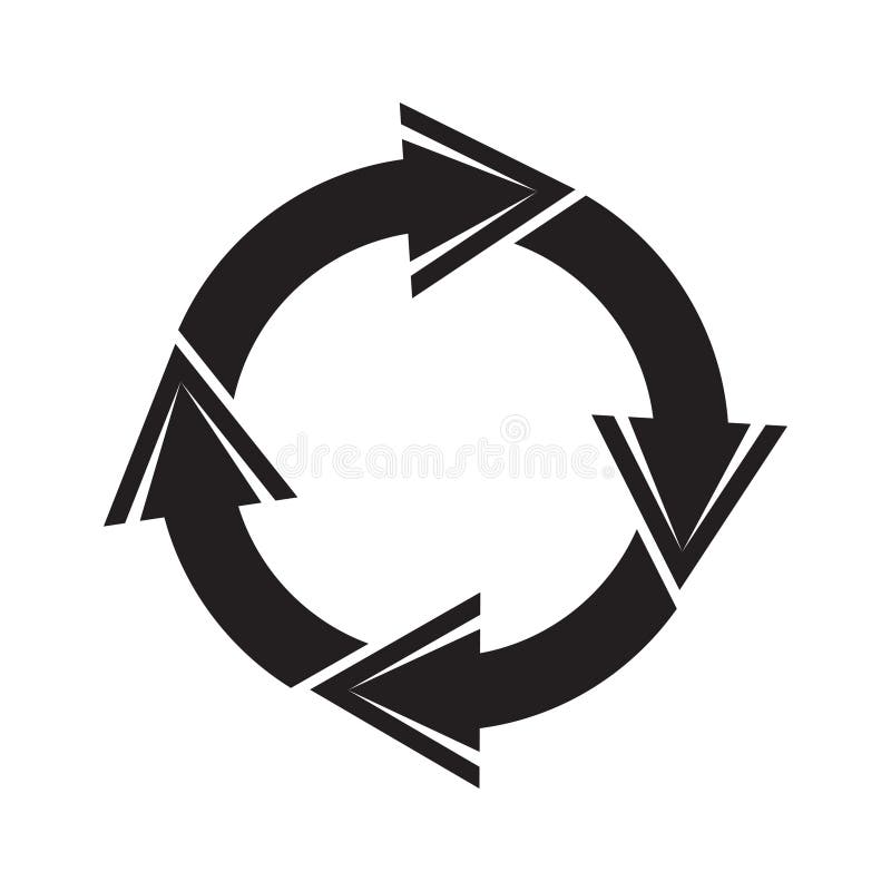 Circular Arrow Icon. Recycling Vector Symbol. Black Arrow Cycle ...