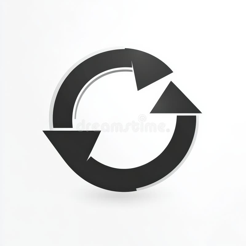 Circular Arrow Icon for Refresh or Reload Symbol in Minimal Design Stock Illustration ...