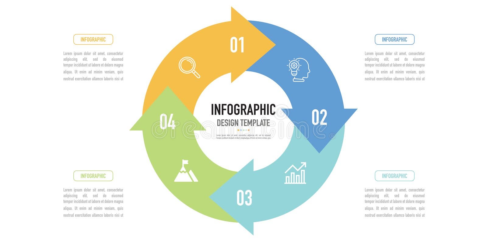 Circular and Arrow Isometric Mind Map Infographic for Business ... Circular and Arrow Isometric Mind Map Infographic for Business ...
