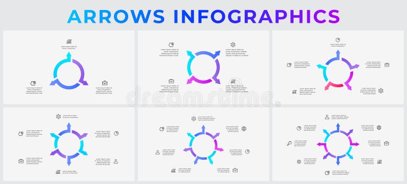 Circular Arrow Infographic Templates Suitable for Presenting Processes ...