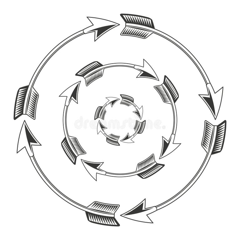 Circular Arrow Motion. Rotating Direction Symbol. Dynamic Swirling ...