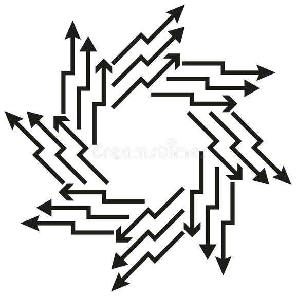 Circular Arrow Pattern. Directional Flow Symbol. Cyclic Motion Design ...