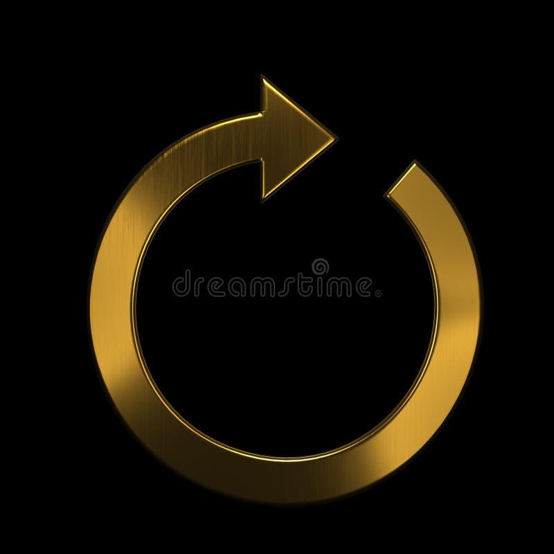 Circular Arrow Redo Gold 3D Rendering Illustration Stock Illustration ...
