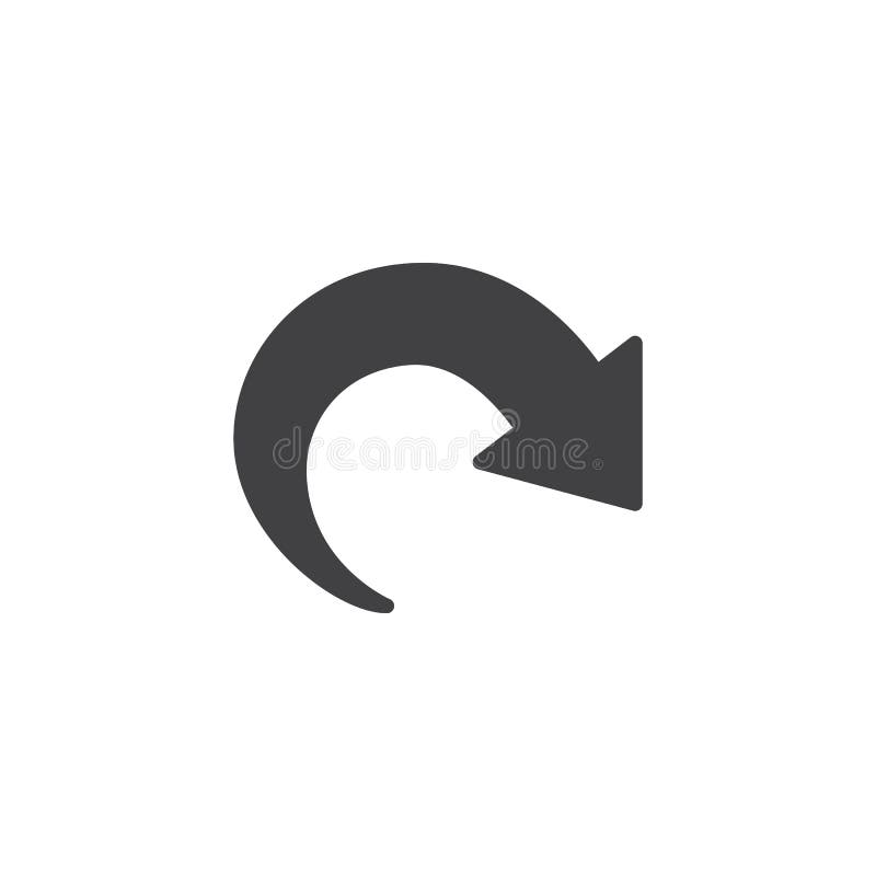 Circular Arrow Right Vector Icon Stock Vector - Illustration of rotate ...