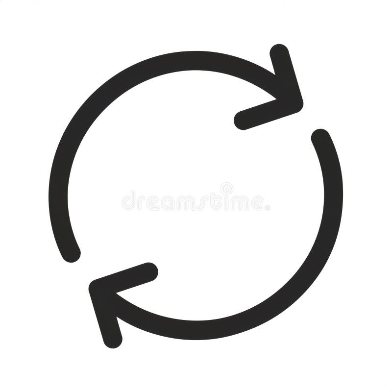 Circular Arrow Rotating Clockwise And Counterclockwise Representing Synchronization And Refresh