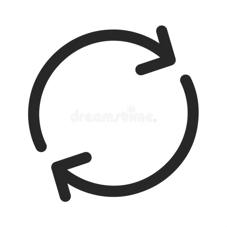 Circular Arrow Rotating Clockwise And Counterclockwise Representing Synchronization And Refresh