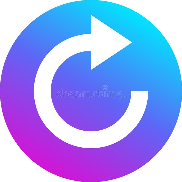 Circular Arrow Rotating Clockwise on a Vibrant Gradient Background, Representing a Continuous ...