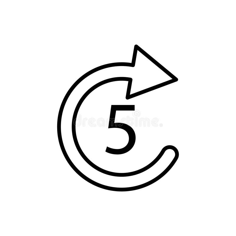 Circular Arrow with a 5-second Skip Symbol Stock Vector - Illustration ...