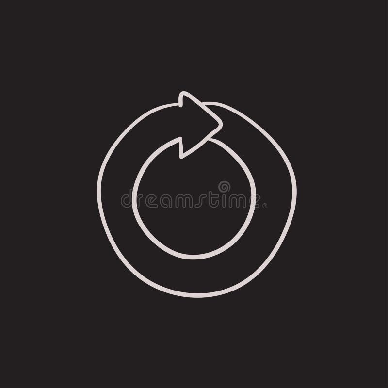 Circular Arrow Sketch Icon. Stock Vector - Illustration of environment ...