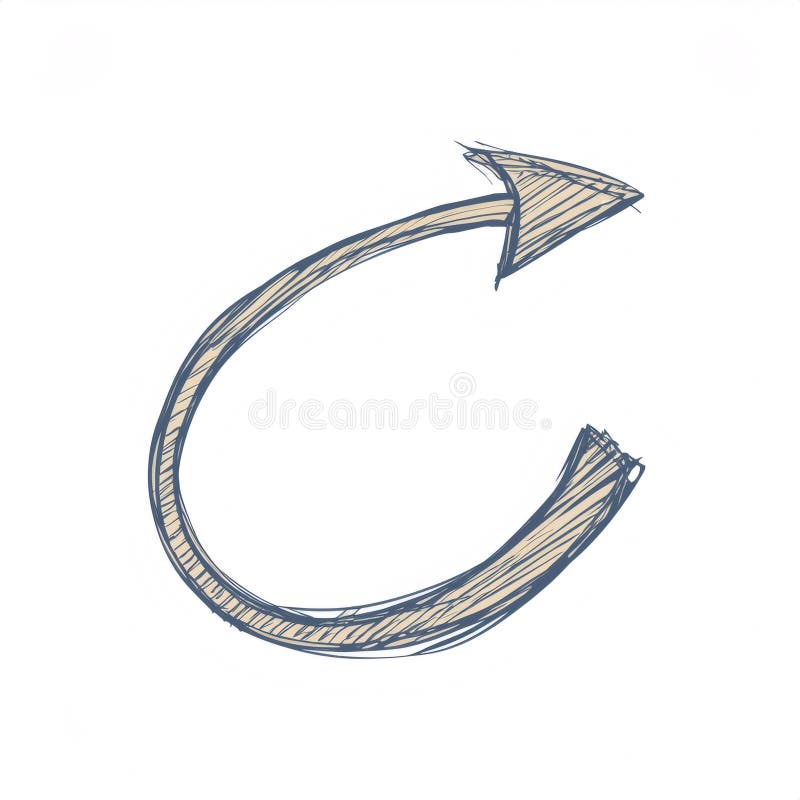 Circular Arrow Sketch Pointing Forward, Representing Cyclical Processes ...