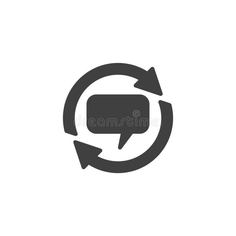 Circular Arrow with a Speech Bubble Vector Icon Stock Illustration ...