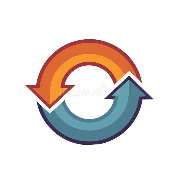 Circular Arrows Graphic Pointing in Opposite Directions, Representing ...