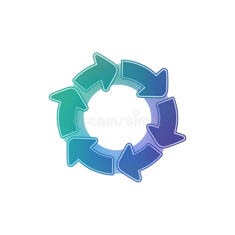 Cycle Diagram with Five Arrows in a Circular Motion on a White ...