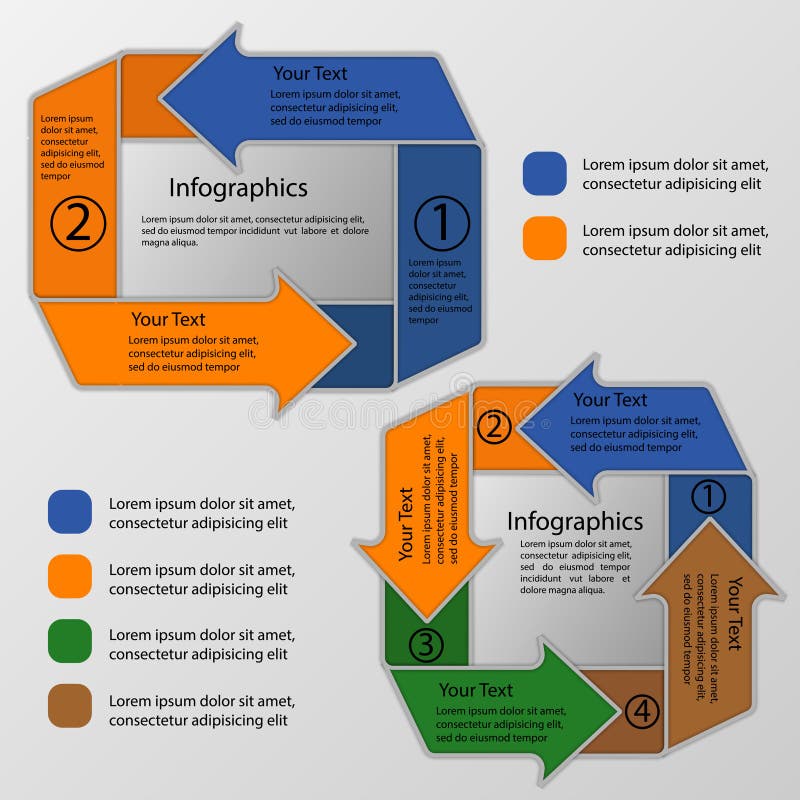 Circular Arrows Infographics Stock Illustration - Illustration of ...