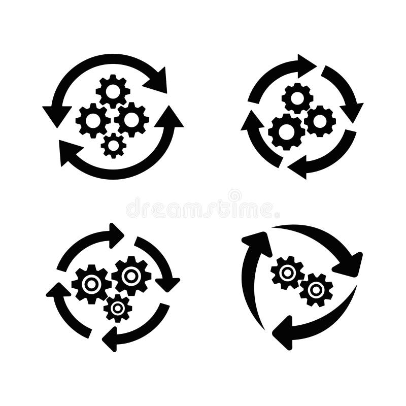 Circular Arrows Interlocking Gears Symbolizing Process Workflow and Mechanical Systems Stock ...