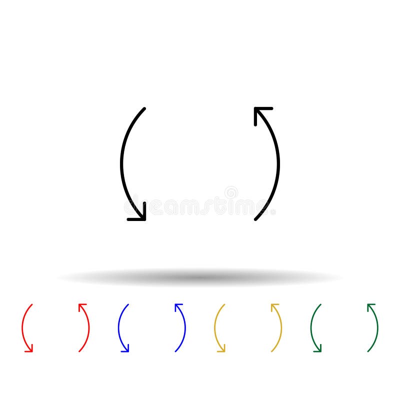 Circular Arrows Multi Color Style Icon Simple Thin Line Outline Vector Of Web Icons For Ui And