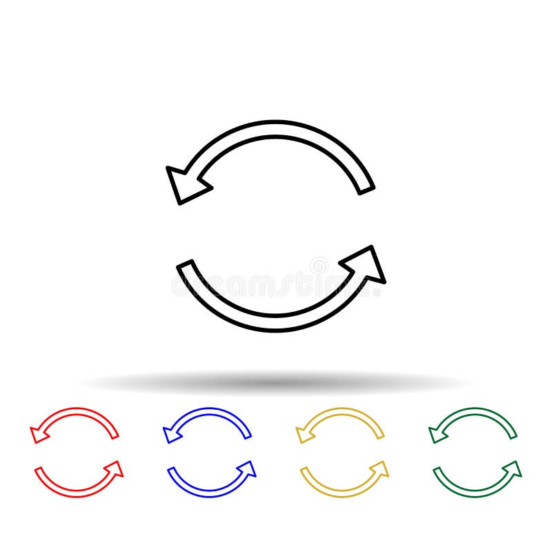Circular Arrows Multi Color Style Icon Simple Thin Line Outline Vector Of Web Icons For Ui And
