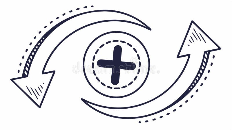 Circular Arrows with Plus, Refresh, Update, Add, Cycle, Positive Change ...