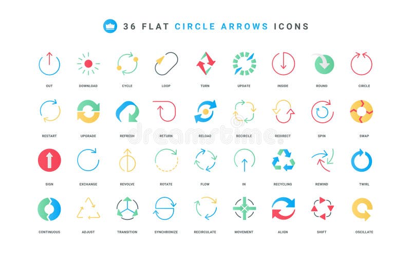 Circular Arrows, Progress Buttons, Loop and Curved, Spinning Round ...