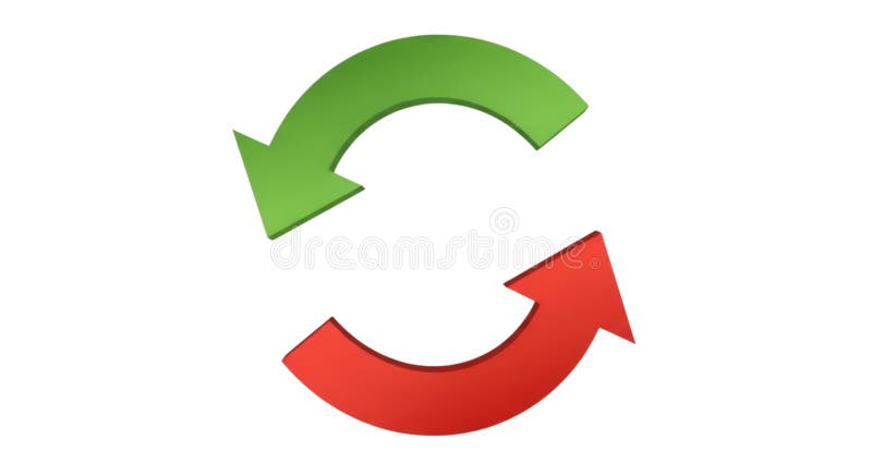 Refresh Arrows: Green and Red Circular Arrows Pointing in Opposite ...