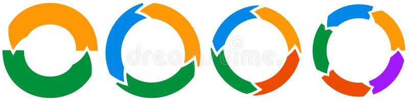 Circular Arrows for Steps, Stages, Phases Concepts. Cyclic, Cycle ...