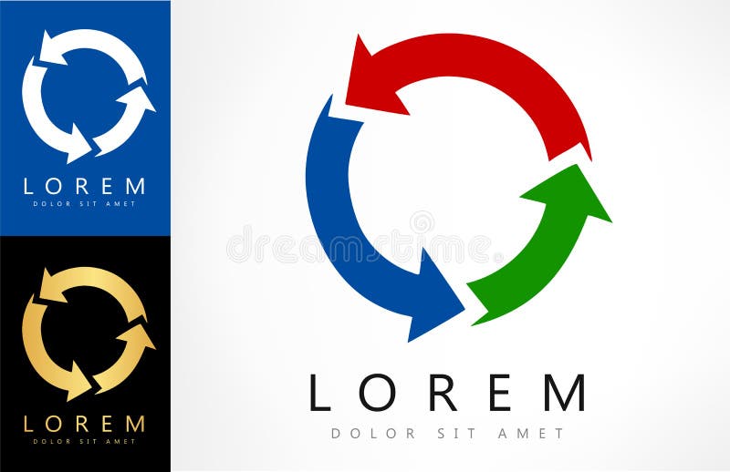 Circular Arrows Vector Logo Stock Vector - Illustration of emblem ...