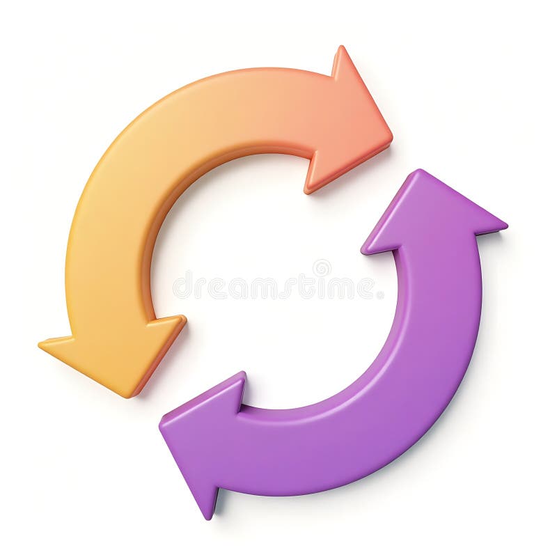 Circular Arrows Vibrant Colors 3D Render Process Stock Illustration ...