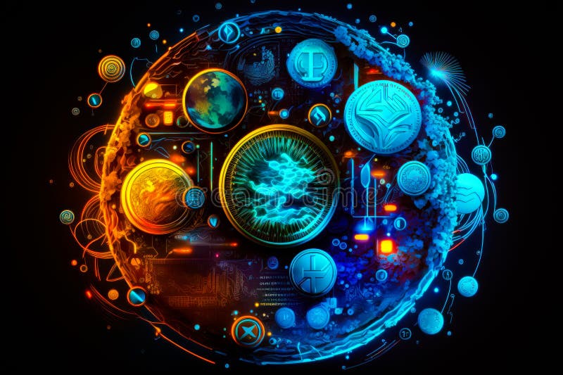 Circular Artwork with Many Different Things in it. Generative AI Stock ...