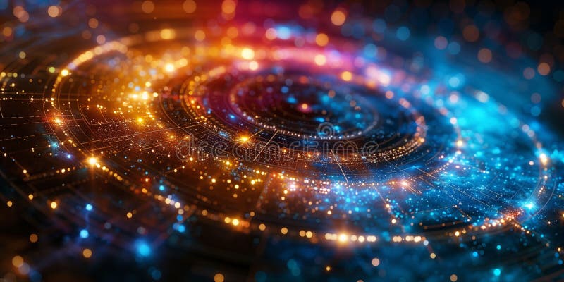 A Circular Backdrop Filled with Shining Lights and Twinkling Stars ...