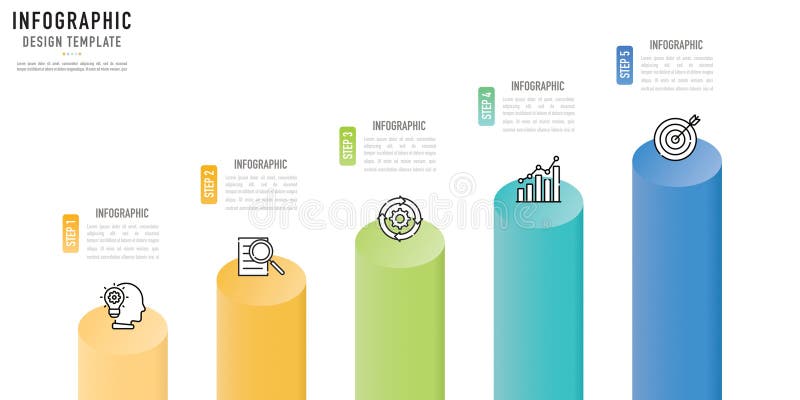 Circular Bar or Column Infographic for Business Presentation Stock ...