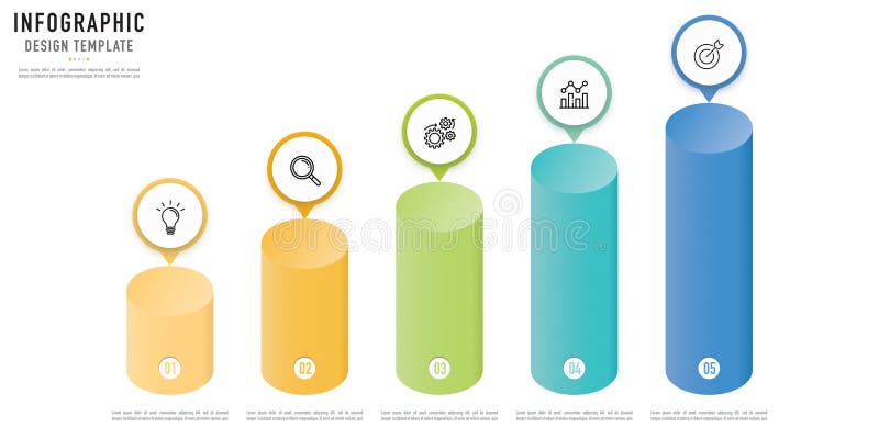 Circular Bar, Column or Pin Infographic for Business Presentation Stock ...