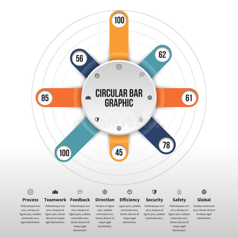 Circular Bar Graphic stock vector. Illustration of graphic - 86679596