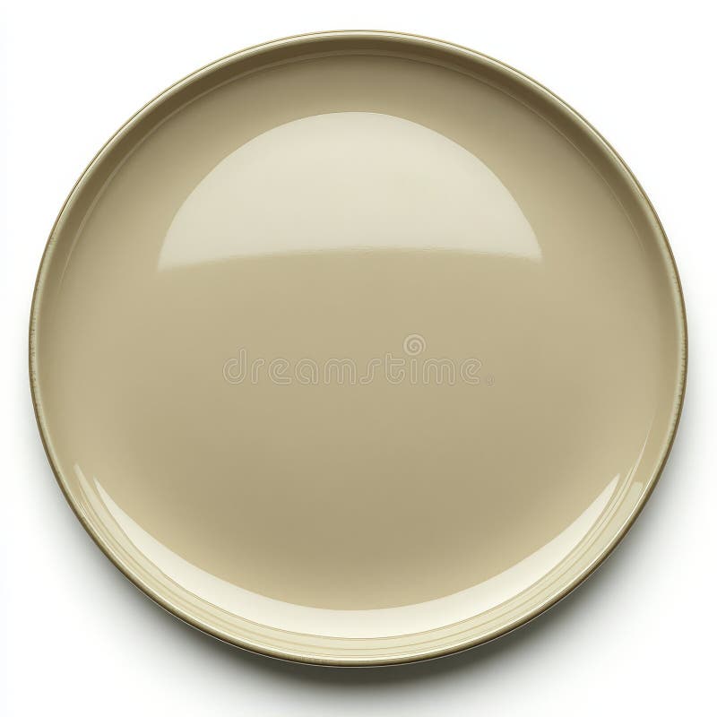 Circular Beige Plate Displayed on White Background Highlighting Its ...