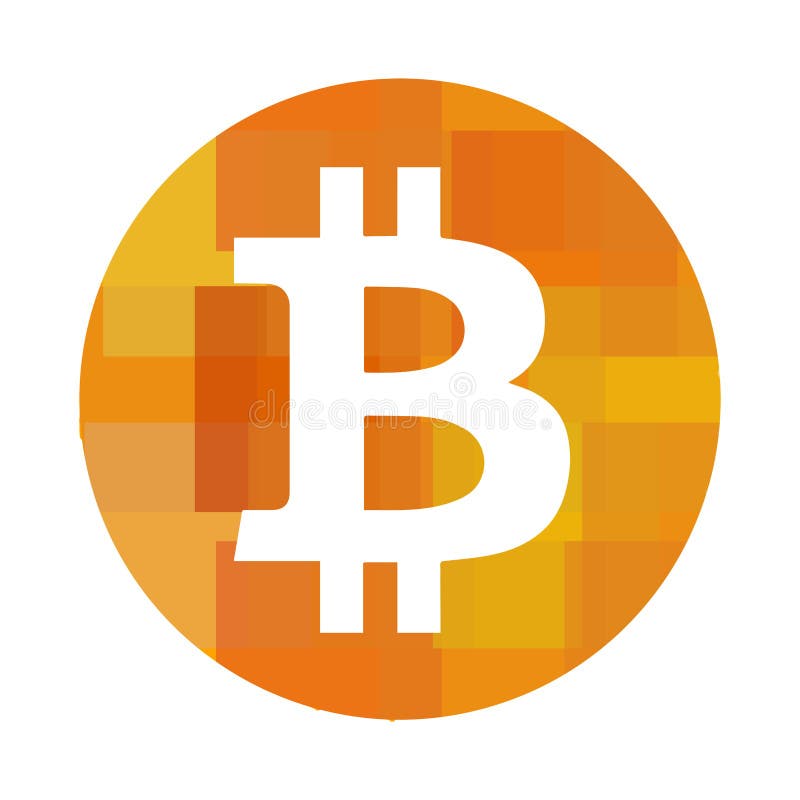 Circular, Bitcoin Logo/icon. Overlapping Yellow And Orange Squares ...