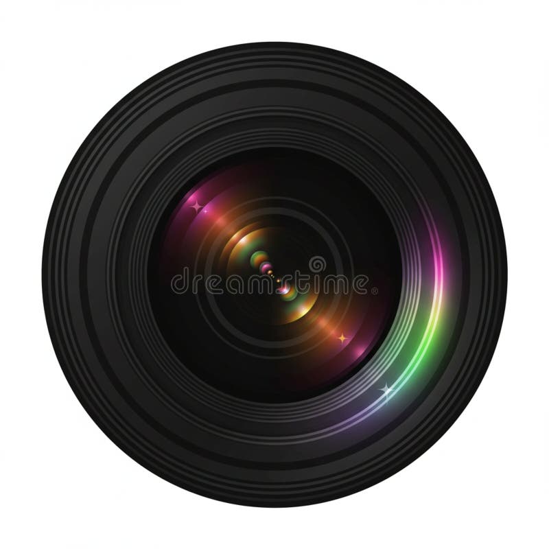 A Circular Black Object Resembling a Camera Lens with Concentric Rings ...