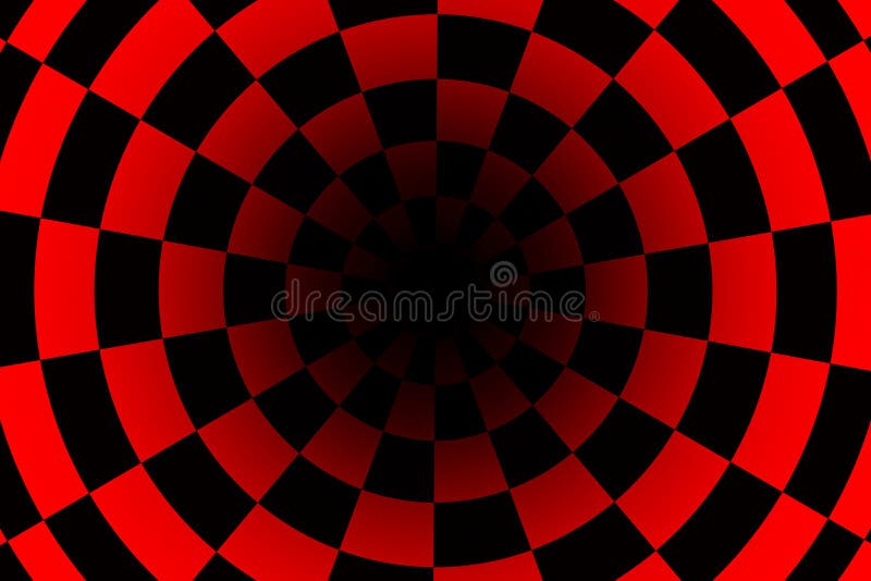 Circular Black and Red Checkerboard Stock Illustration - Illustration ...