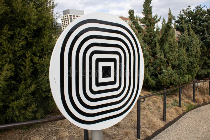 Circular Black and White Design with Central Square Editorial Stock ...