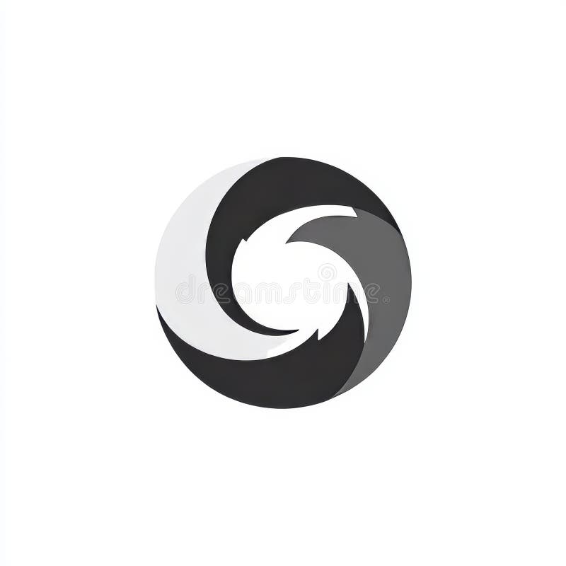 A Circular Black and White Icon Representing a Camera Shutter is ...