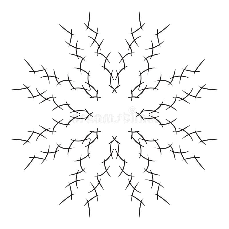 Circular Black and White Line Pattern. Vector Illustration. Stock ...