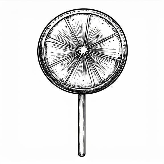 Circular Black and White Lollipop Illustration Stock Illustration ...