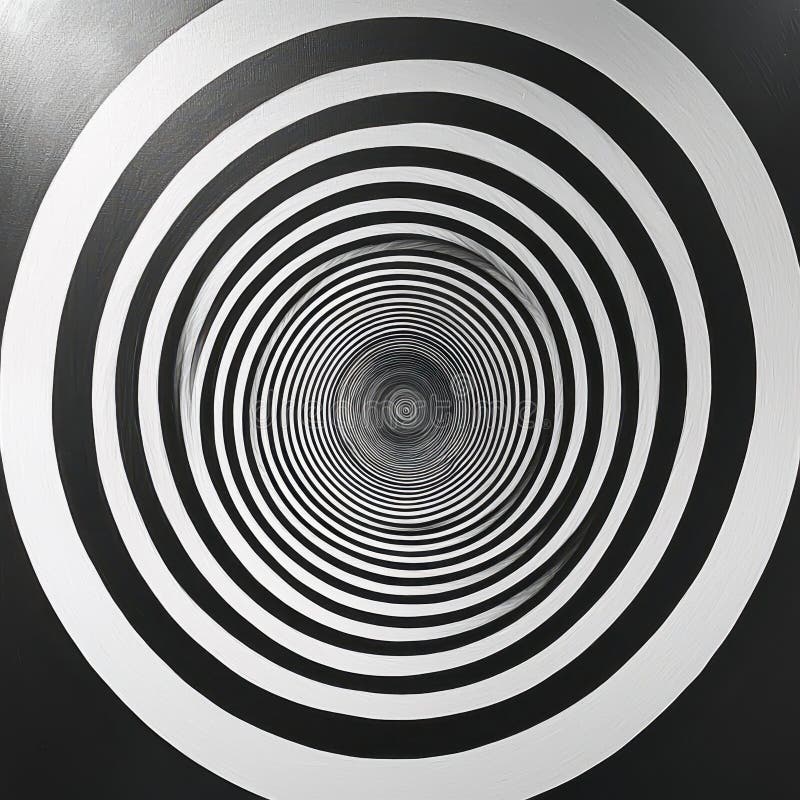 Circular Black and White Spiral with Radial Motion Stock Image - Image ...