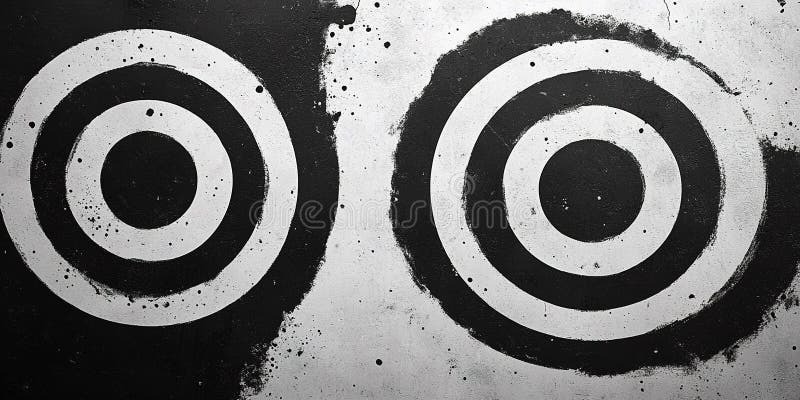 Circular Black and White Targets on a Weathered Concrete Surface ...