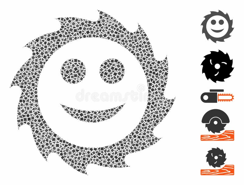 Circular Blade Smile Composition Icon of Bumpy Parts Stock Vector ...