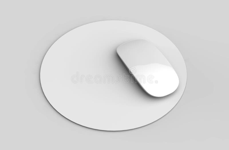 Circular Blank Mouse Pad with Computer Mouse for Branding or Design ...