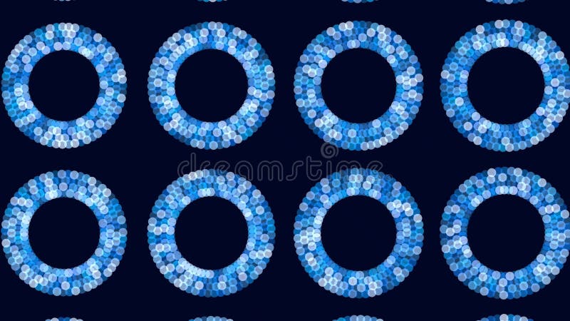 Circular Blue Circle Pattern on Black Background Stock Footage - Video ...